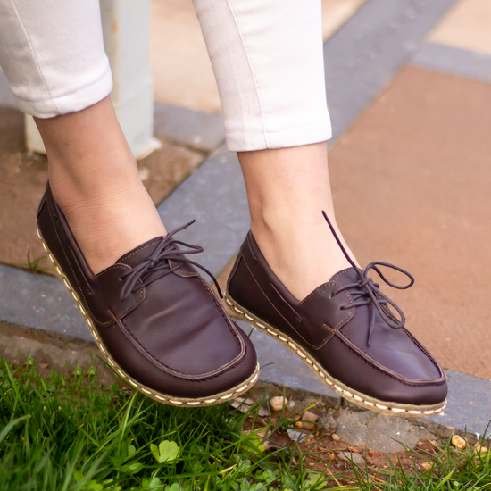 Barefoot Minimalist Shoes Bitter Brown Women - Nefes Shoes